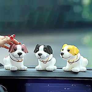 SEADEAR Dog Car Shaking Head Resin Ornament Cute Car Dashboard Bobble Head Dog Decoration Funny Car Interior Shaking Head Puppy Decor,for Desktop Ornament Home Office Decor