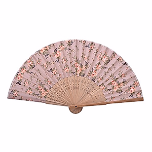 Folding Hand Fan Transparent Hand Fans Chiffon with Beautiful Fabric For Party Wedding Gift Chiffon
