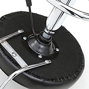 Round Shape Modern Adjustable Salon Stool Rolling Swivel Stool Chair with Back and Foot Rest Saddle Stool Chair for Drafting Work SPA Bar Beauty Massage Dental Clinic Home Office Use Black