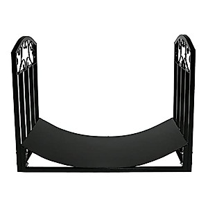 Sunnydaze 2-Foot Firewood Log Rack - Indoor/Outdoor Black Powder-Coated Steel Decorative Fireplace Wood Storage Holder