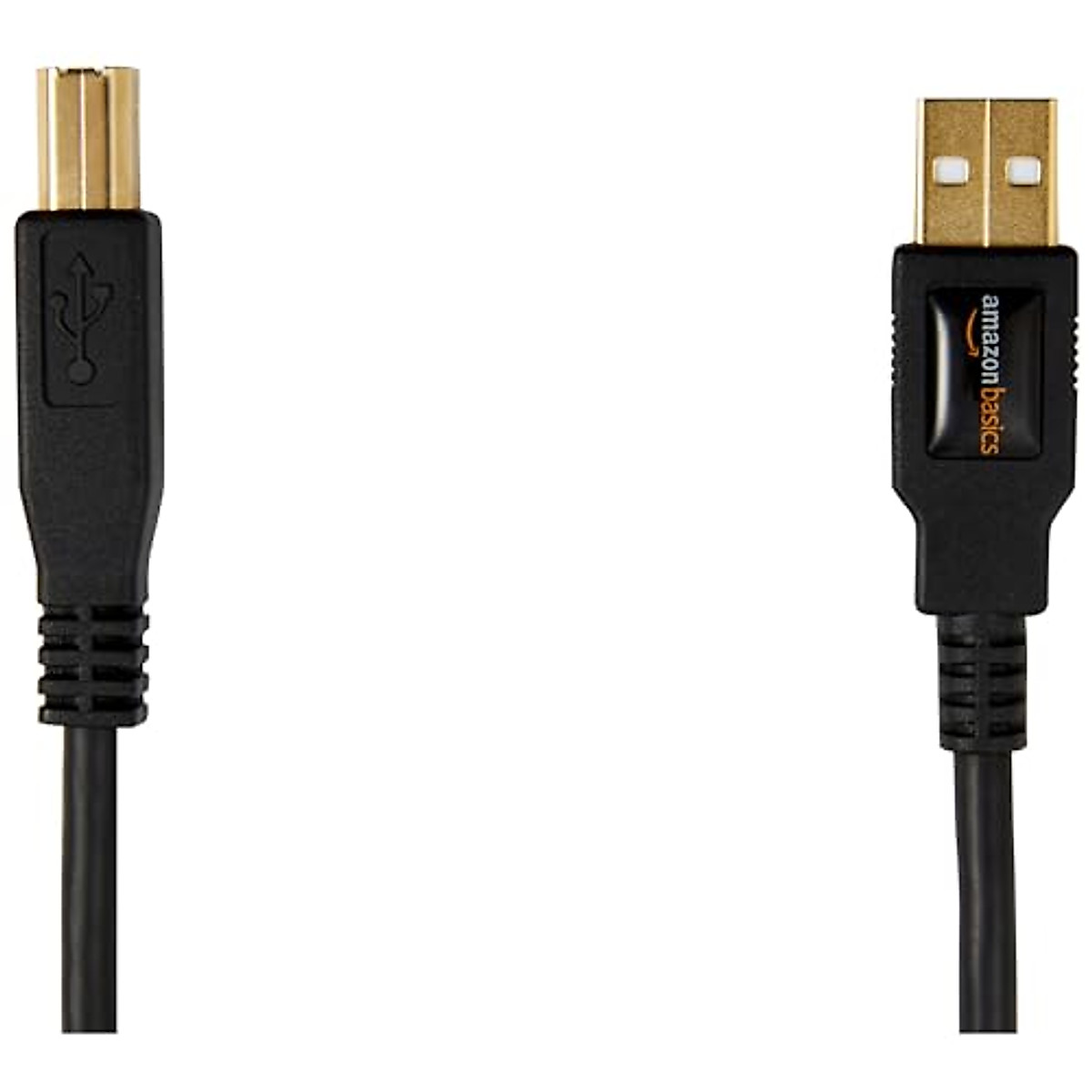 Amazon Basics USB-A to USB-B 2.0 Cable for Printer or External Hard Drive, Gold-Plated Connectors, 10 Foot, Black