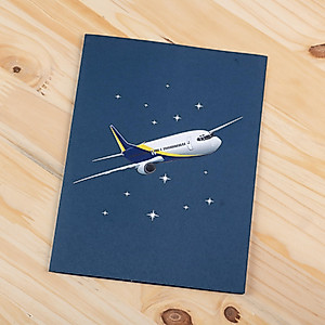 Rykamia Night Plane Pop Up Card, Jet Airplane Pop Up Card, Plane Birthday Card, Aviation Graduation Card, Airplane Congratulations Card, Pilot Retirement Card, Work Anniversary Card, Bon Voyage Gift