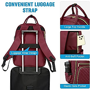 LOVEVOOK Laptop Backpack for Women, Water Resistant Travel Work Backpacks Purse Stylish Business Teacher Nurse Computer Bag with USB Charging Port, Fits 15.6" Laptop