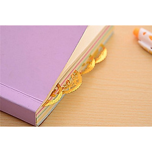 yueton Pack of 7 Mini Hollow Golden Metal Bookmarks Book Note Pad Memo Marker Label