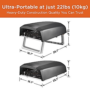 Commercial Chef Pizza Oven Outdoor - Gas Pizza Oven Propane - Portable Pizza Ovens for Outside - Stone Brick Pizza Maker Oven Grill with Dual L-Shaped Burner