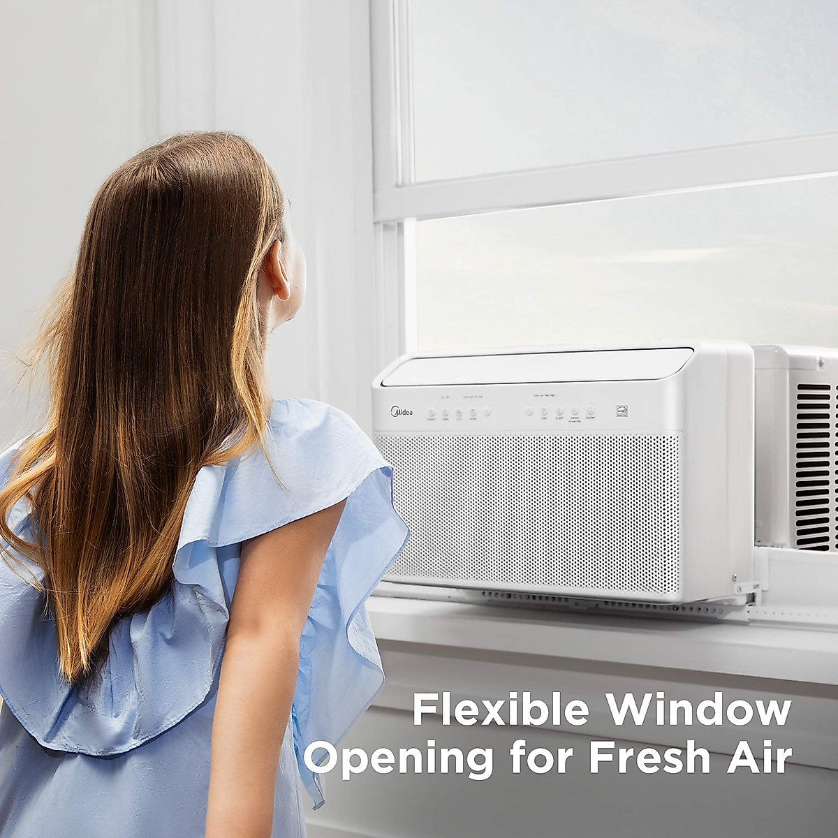 Midea U Inverter Window Air Conditioner 10,000BTU, The First U-Shaped AC with Open Window Flexibility, Robust Installation,Extreme Quiet, 35% Energy Saving, WiFi,Alexa,Remote, Bracket Included (Renewed)