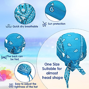 Huukeay 24 Pieces Do Rag Skull Caps Sweat-Wicking Beanie Cap Biker Skull Cap Paisley Bandana Cap Head Tie Cycling Cap Helmet Liner Skull Hat Quick-Drying Pirate Hats for Men Women, 24 Colors