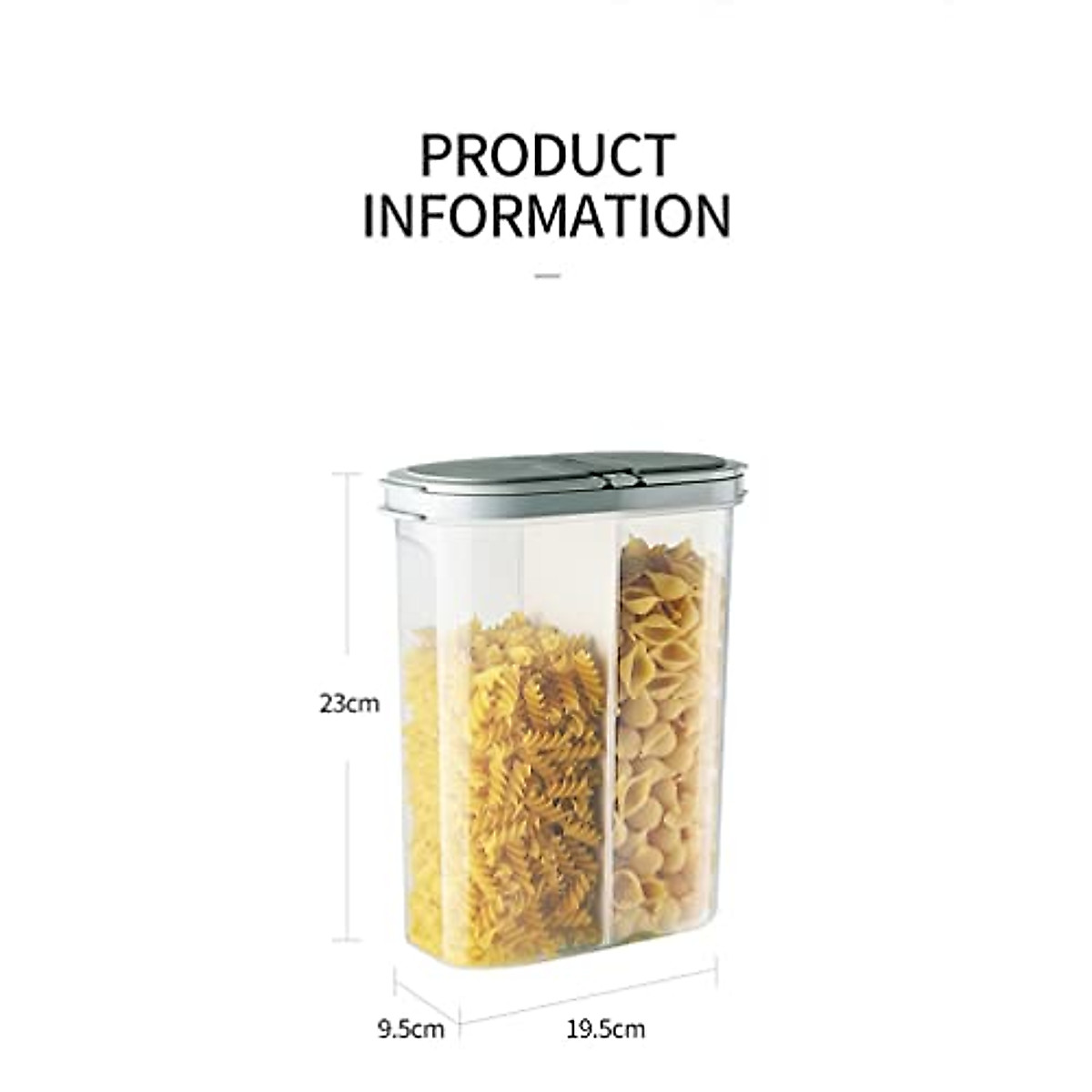 Genérico Storage Containers,Airtight Best Food Storage Containers and Removable partition Design,Storage Jars for transparent gray