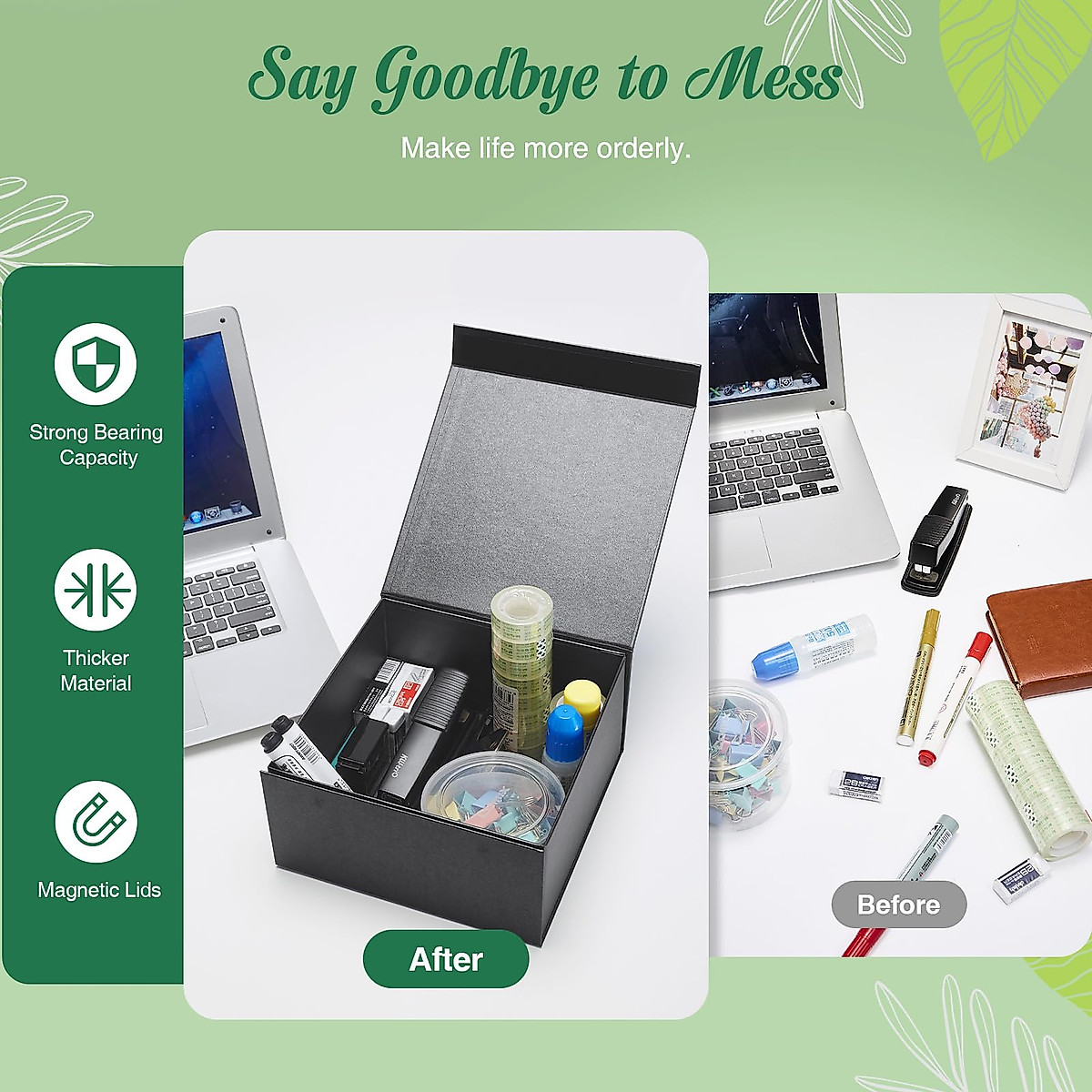 MESHA 8X8X4 Magnetic Gift Box, 1PC Gift Boxes for Presents,Gift Box Magnetic Closure,Black Gift Boxes with Lids,Magnetic Boxes for Gift,Bridesmaid Proposal Box for Presents