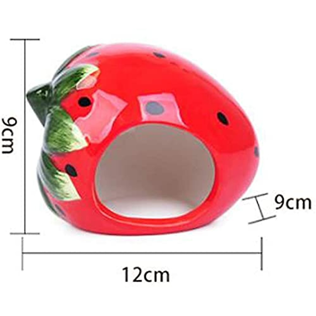 Cool Hamster House Hideout Ceramics Strawberry Shape Bed Cute Small Animal Pet Squirrel Hedgehog Chinchilla Nest Hamster Cage Accessories