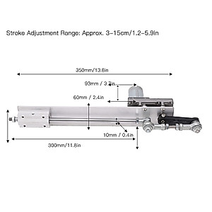 Reciprocating Linear Actuator, 12V Stroke 1.2 to 6 Variable Speed Reciprocating Cycle Linear Actuator Motor Kit for DIY Design with Speed Controller DC Power Adapter (90 Times Per Minute)