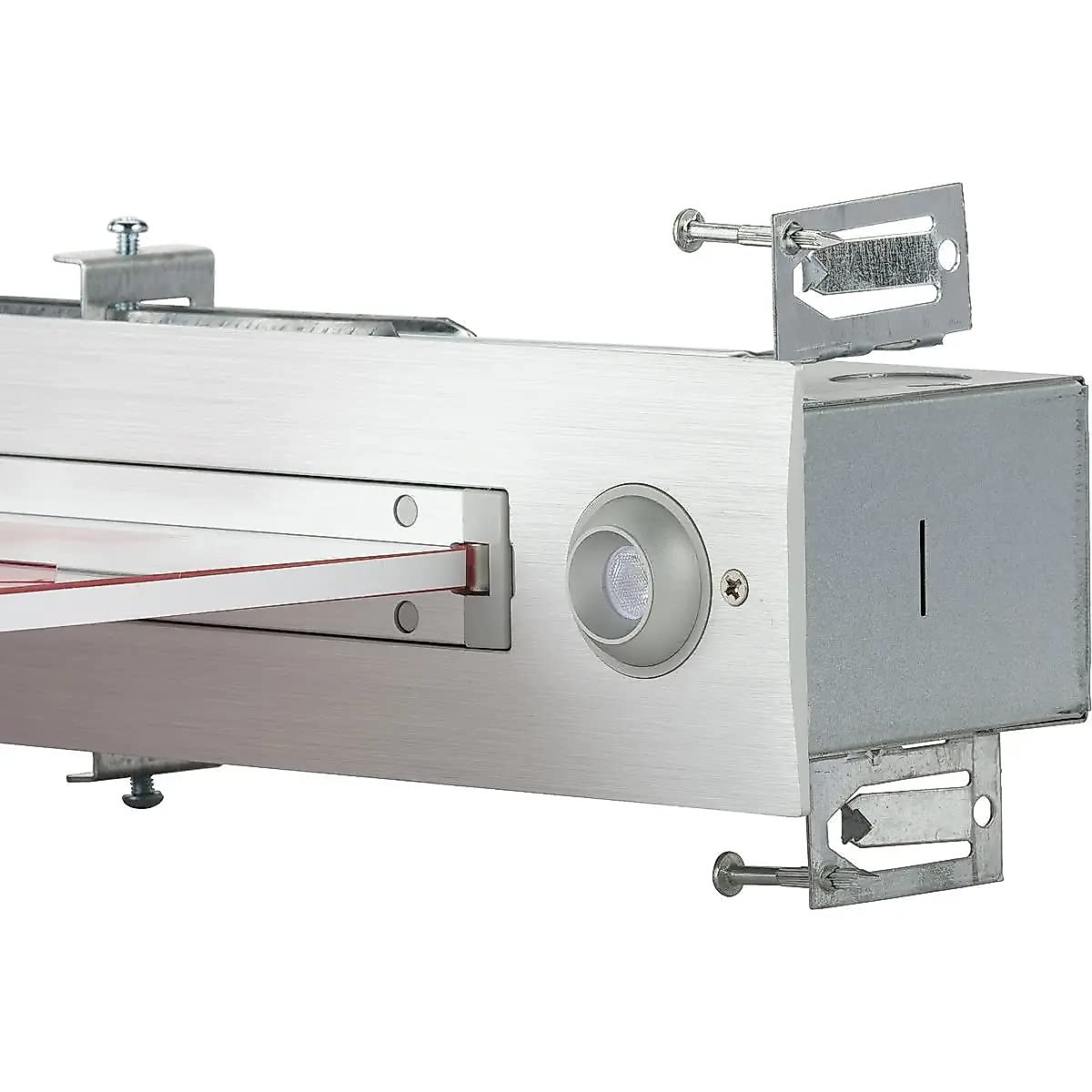 LB91610 Recessed Edge-Lit Red Exit Sign, 120-277V Double Face LED Combo Emergency Light with Adjustable Two Head and Backup Battery, NYC Approved 8” Lettering, UL Certified