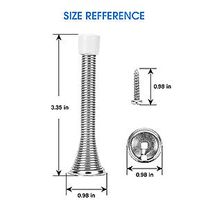 MaxGear 12 Pack Door Stoppers, 3-1/4" Brushed Satin Nickel Door Stop, Flexible & Heavy Duty Door Stopper for Bottom of The Door, Rustproof Door Stops with Low Mounted White Rubber Bumper Tips