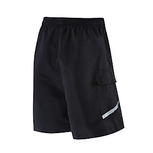 bpbtti Men’s MTB Cycling Short Mountain Bike Shorts with undetachable 3D Padded mesh Liner(2.0) (Black, Large,33-35")