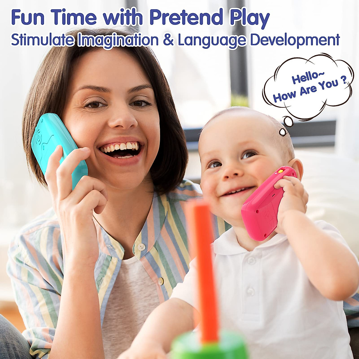 Baby Toys 12-18 Months Baby Learning Cell Phone Toys for 1 Year Old Boy Gifts - Interactive Musical Developmental Phones Toy for 12 Months Infant and Toddler Birthday Gifts