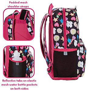 CLUB LIBBY LU Rainbow Backpack Set for Girls, 16 inch, 6 Pieces - Includes Foldable Lunch Bag, Water Bottle, Scrunchie, & Pencil Case