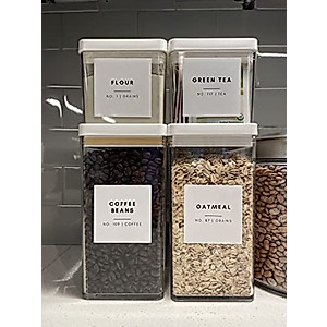 240 Minimalist Paper Pantry Labels | 2 1/2 x 2 1/2 inches | Water-Resistant | for Plastic, Metal, Stainless Steel & Glass Containers | Strong Adhering