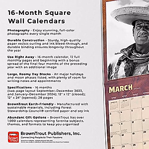 John Wayne in the Movies OFFICIAL | 2024 12 x 24 Inch Monthly Square Wall Calendar | BrownTrout | USA American Actor Celebrity Duke