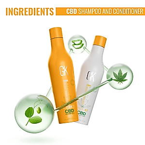 GK HAIR Global Keratin Hemp Shampoo and Conditioner Sets (8.11 Fl Oz/240ml) Hydrating Strengthening Damaged Repair Provides Nourishing & Shine Infused with Natural Organic Vegan Sulfate Paraben Free