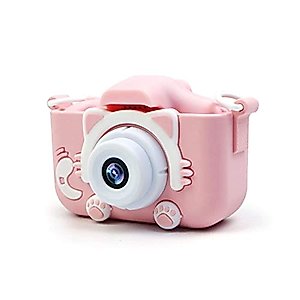 Cartoon Children Camera Mini Children Digital Camera Children Camera Toy 2000W Pixel 1080P HD Screen Camera(Without Memory Card),Pink