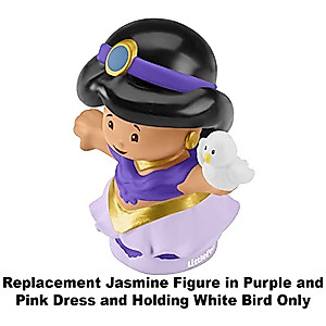 F-Price Replacement Part for Fisher-Price Little People Princess Figure Pack - GKG98 ~ Replacement Jasmine Figure in Purple and Pink Dress and Holding White Bird, Brown, Black, Blue, White