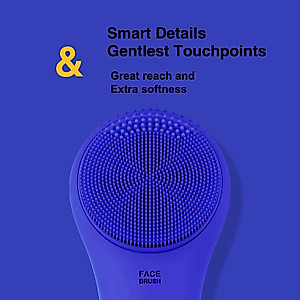 NågraCoola CLIE Facial Cleansing Brush, Waterproof and Rechargeable Face Scrub Brush for Men & Women, Cleansing, Exfoliating and Massaging, Electric Face Scrubber - Blue