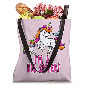 I'm A Big Sister with Unicorns Tote Bag