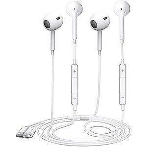 2 Pack Earbuds for iPhone Headphones Wired,Earphones with Lightning Connector (Built-in Microphone & Volume Control)【MFi Certified】Noise Isolating Headsets for iPhone 14/13/12/11/XR/XS/X/8
