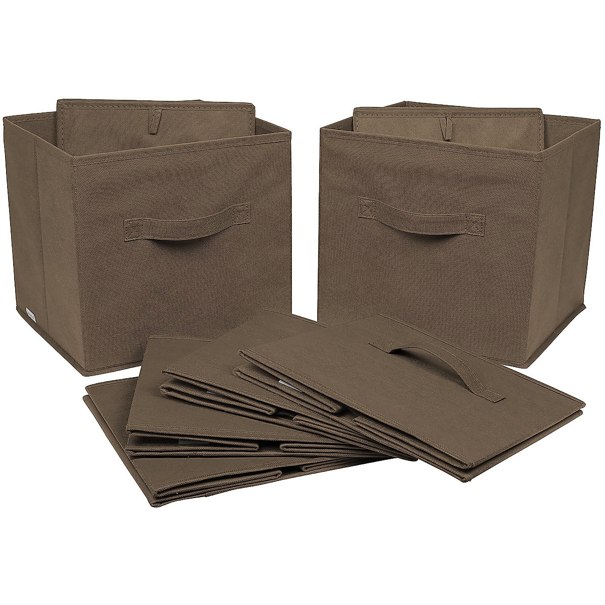 Greenco Foldable Storage Cubes Non-woven Fabric -6 Pack-(Brown)