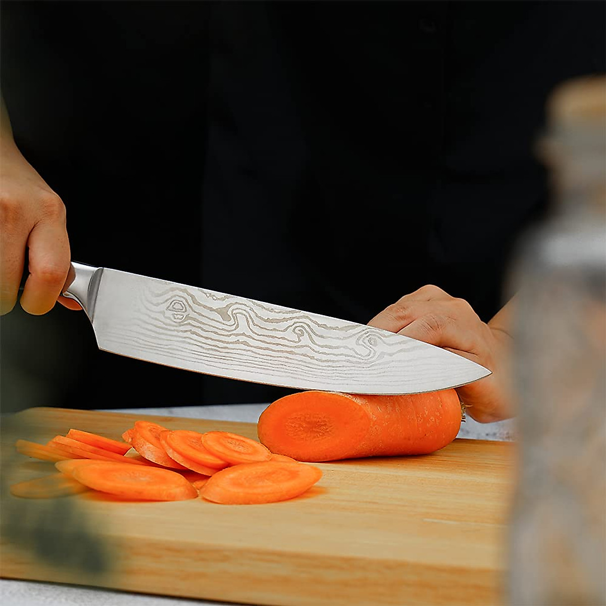 Professional chef's knife - 8 inch German high carbon stainless steel blade, super sharp kitchen and restaurant cooking knife