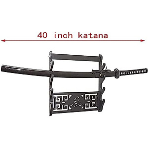 LUCKNIGHT Display Stand 4 Layer Sword Holder Wall- Mounted Sword Stand Hanger Samurai Sword and Tanto Standard Swords Display Rack Sword Stand