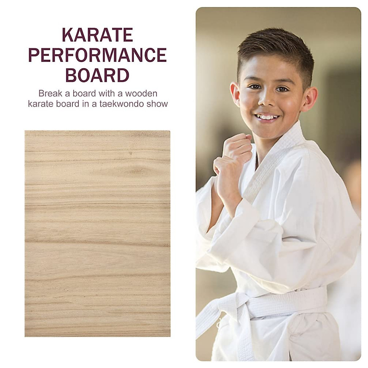 20pcs Taekwondo Breaking Board Rebreakable Kick Boards Performing Wooden Taekwondo Punching Boards Training Accessory for Adult (10pcs 0.3cm, 10pcs 0.6cm)