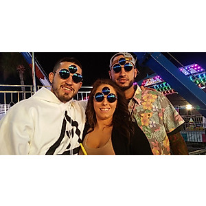 Trippy Lights Third Eye Sunglasses Reflective Mirrored Dark Blue Lens