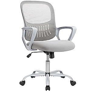 Office Chair, Desk Chair, Managerial Executive Chair, Ergonomic Home Office Desk Chairs, Computer Chair with Comfortable Armrests, Mesh Desk Chairs with Wheels, Mid-Back Task Chair with Lumbar Support