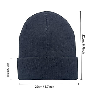 CZEVIP Dinosaur Funny Beanie Hat 2 Pack Warm Knit Winter Hat Black White Mens Ski Hat Snow Cap Beanies Slouchy Beanies for Men Women