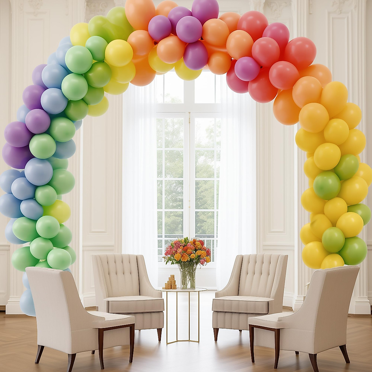 DECOCKRAT Assorted Latex Balloons Kit - 120PCS Party Balloons, 12'' Helium Balloon Set with Ribbon, Perfect for DIY, Birthday, Baby Shower, Wedding, Anniversary & Holiday Decoration