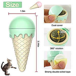 HYH Catnip Balls for Cats Wall, Self-Adhesive Magic Catnip Rollerball Wall Mounted Catnip Balls, Healthy Edible Cat Mint Chew Toy for Cleaning Teeth/Playing/Relieve Anxiety/Removal Hairball