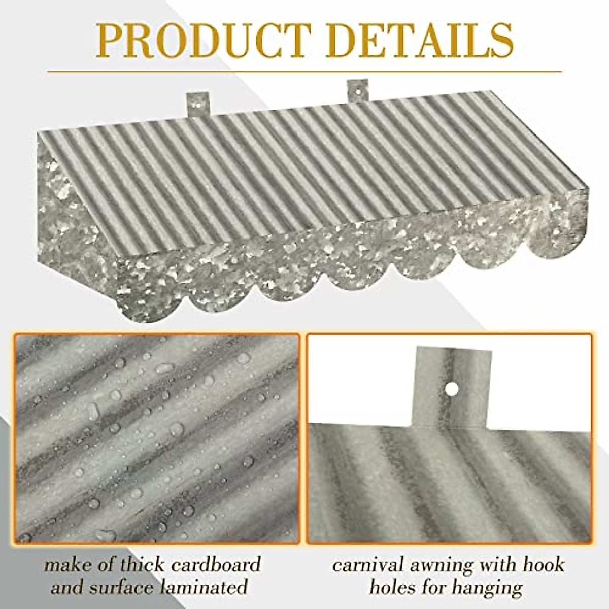 8 Pcs 3D Circus Awning Wall Decoration Carnival Stripes Awning Circus Tent Carnival Theme Party Decor for Carnival Party Classroom Decorations (Corrugated Style)