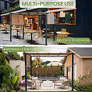 EasyLee 10x10ft Pergola with Retractable Waterproof Sun Protection Pergola Canopy Cover Top - Rust-Resistant Powder Coated Metal Frame for Backyards, Gardens, Patios, and Outdoor Spaces