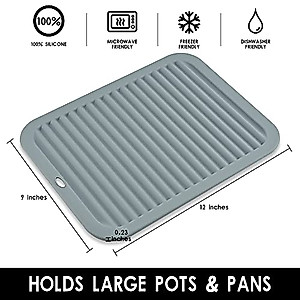 Smithcraft Silicone Trivets for Hot Dishes Pots and Pans, Non Slip Hot Pads for Kitchen, Heat Resistant Mats Countertops, Silicone Pot Holders Trivet Mat, Silicone Mats for Counter&Table Set 2 Black