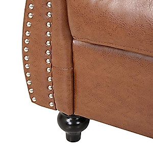 Christopher Knight Home Lucine Traditional Chesterfield Loveseat, Cognac Brown, Dark Brown