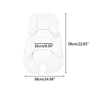 Pushchair Car Mat Soft Washable Trolley Mattress Kids Baby Neck Support Pillow Car Seat Baby Seat Cushion Seat Liner Pad Stroller Accessories(Grey)