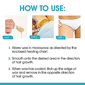 SURGI WAX Brazilian Hard Wax Kit 4oz, Waxing Kit for Hair Removal with pre-elipation Oil (82563)