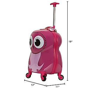 Rockland Jr. Kids' My First Hardside Spinner Luggage, Telescoping Handles, Owl, Carry-On 19-Inch
