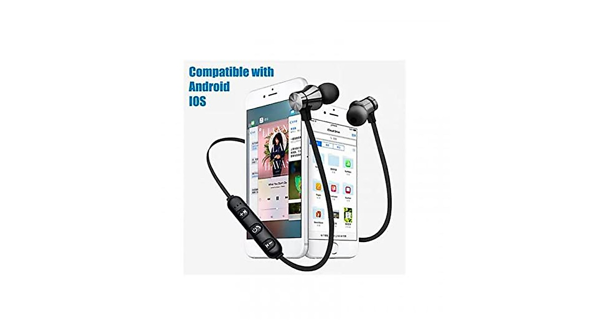 Blue Wireless Magnetic Neckband Headphones
