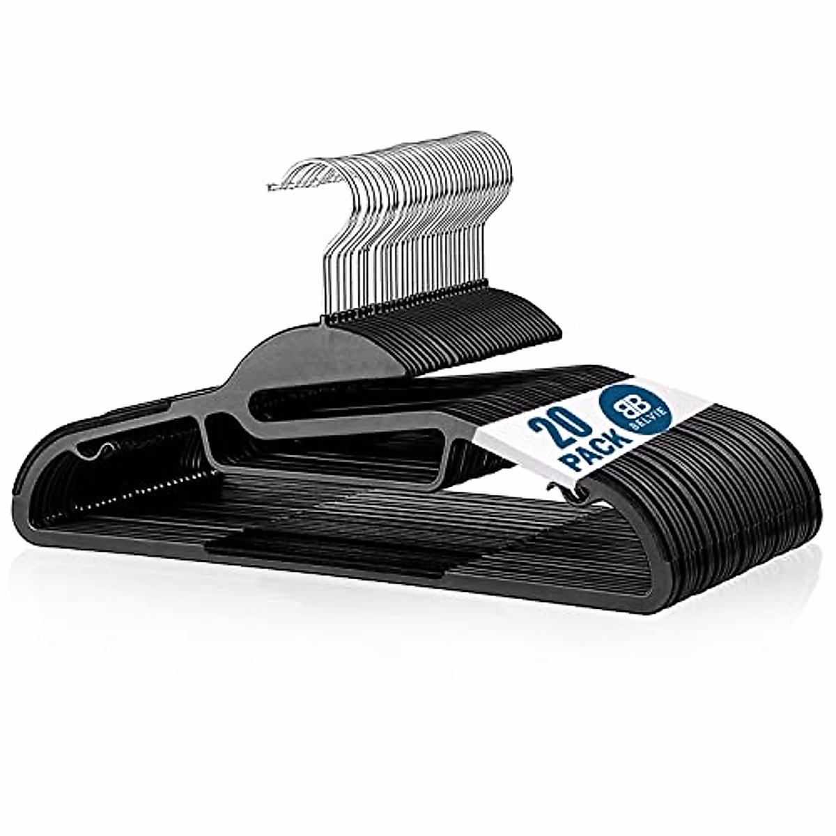 Rubber Coated Plastic Hangers (Black)