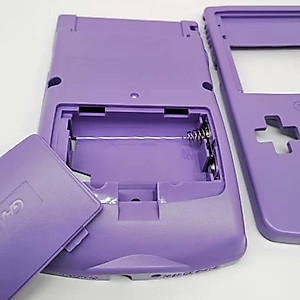Cowhilan Replacement IPS Full Housing Shell Case + Screwdrivers Compatible with Gameboy Color GBC IPS Highlight Screen Console, Purple