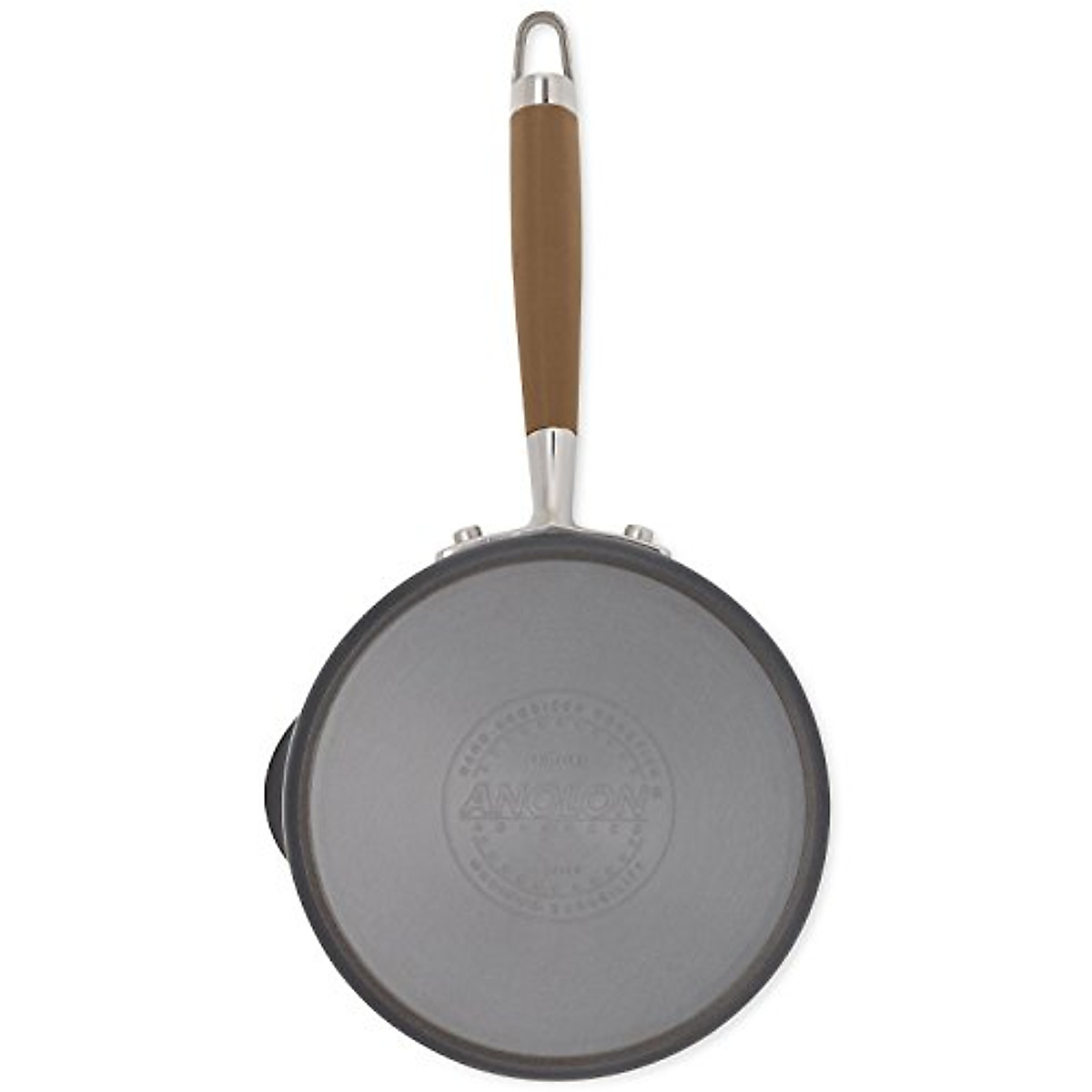 Anolon Advanced Bronze Hard-Anodized Nonstick 3-Quart Covered Straining Saucepan with Pour Spouts