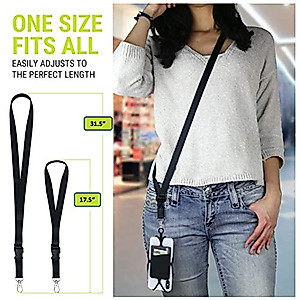 Gear Beast Universal Crossbody Pocket Cell Phone Lanyard Compatible with iPhone, Galaxy & Most Smartphones, Includes Phone Case Holder,Neck Strap Black