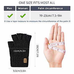 JUNRUI Fingerless Gloves Half Finger Gloves Winter Warm Knitted Gloves Working Running Biking Driving for Men and Women